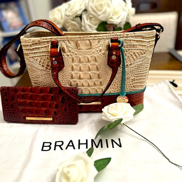 Brahmin | Bags | Brahmin Mini Achar Leather Bag With Matching Wallet ...